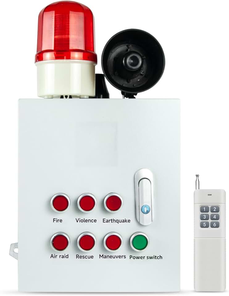 Wireless Alarm Siren controller 2000m Remote Control or Button Fire Air ...