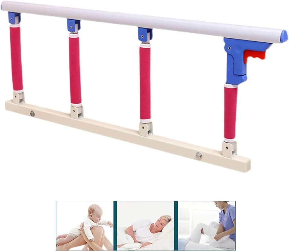 Safety Bed Rail Handle, Elderly Adults Collapsible Bed Side Grab Rail ...