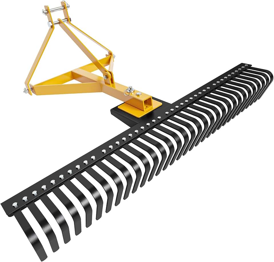 Landscape Rake for Tractor with Hard Body,3 Point Rake,Lawn Leveling ...