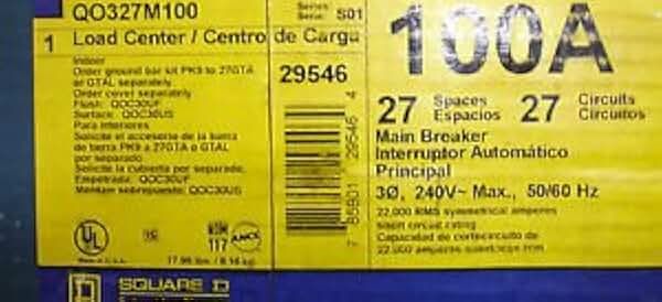 Square D QO327M100 3 Phase 100 amp Main Breaker Electrical Panel with ...