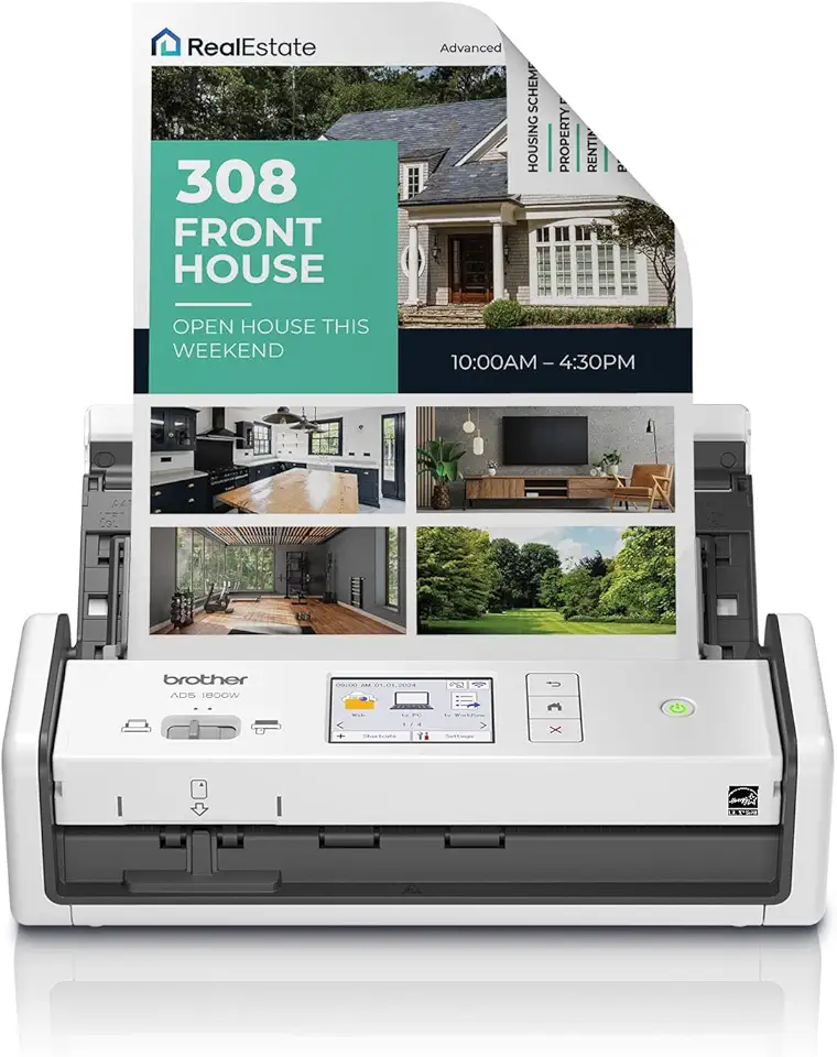 Brother ADS-1800W Wireless Compact Desktop Scanner | Scan Speeds of Up ...