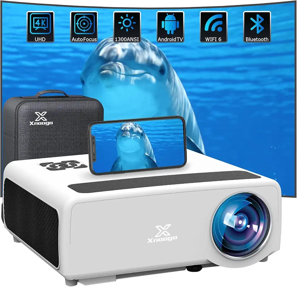 [Auto Focus 4K Projector] Smart Movie Projector 4K,XNoogo 1300ANSI ...