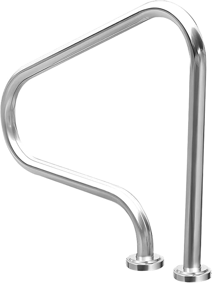 Pool Handrail, 3-Bend Pool Stair Rail, 304 Stainless Steel Hand Grab ...