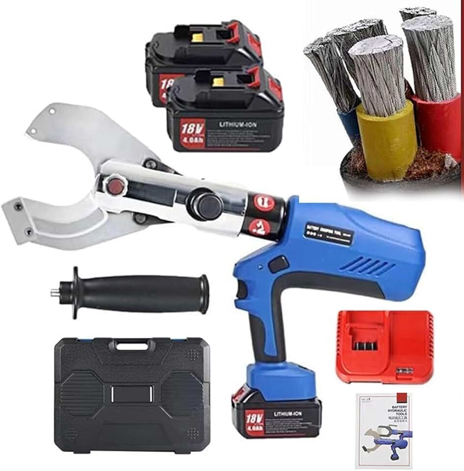 Hydraulic Wire Crimper, Electric Cable Cutter with Battery and ...