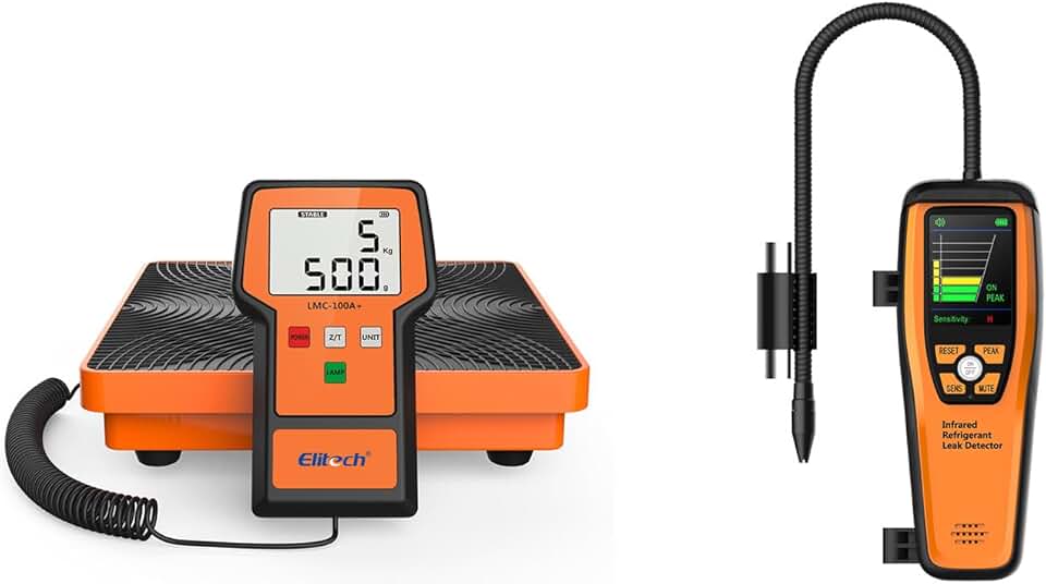 Elitech LMC-100A+ 220Lbs Refrigerant Scale for HVAC with Case ...