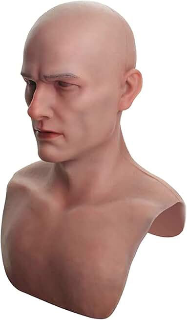 Bell Silicone Head Face Mask, Realistic Youth Man Costume Props for ...