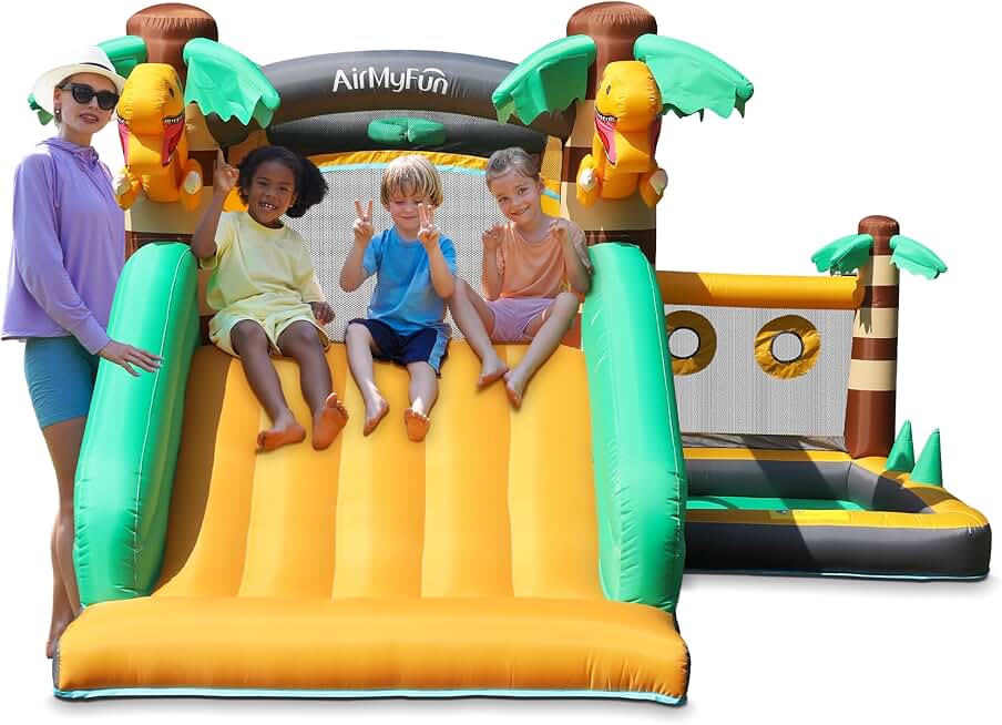 Inflatable Dinosaur Bounce House for Kids 3-8 with Blower, Large Bouncy ...