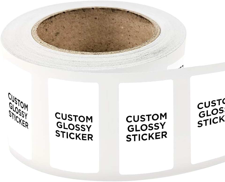 3000 Rectangle Shape Custom Glossy Roll Label Stickers 3" x 5" for ...