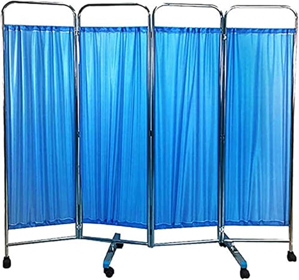 4 Panel Medical Privacy Screen, Portable Room Divider, 6ft High Ward ...