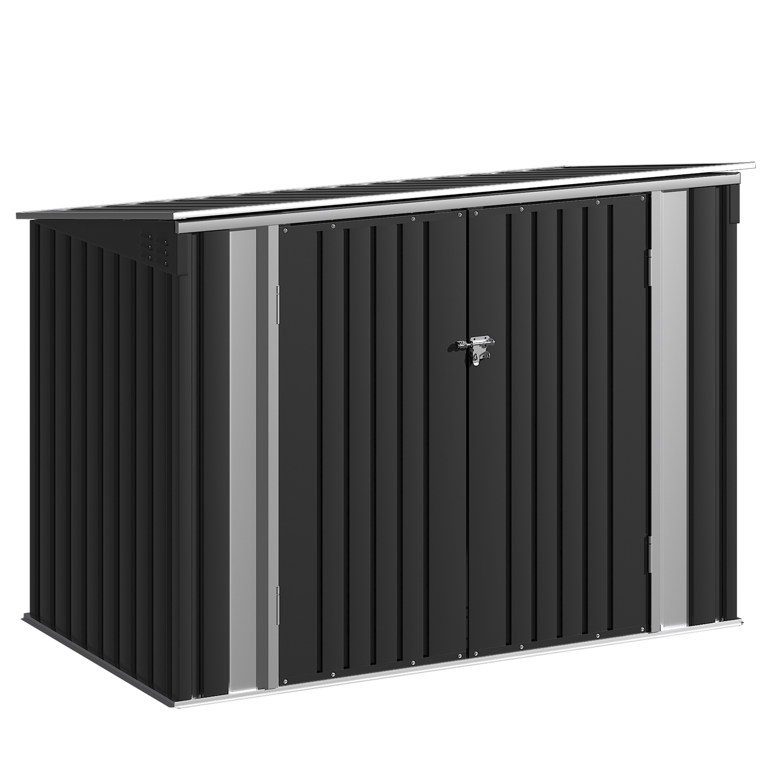 Homall 6 Ft. W X 3 Ft. D Metal Outdoor Garbage Storage Bin Shed ...