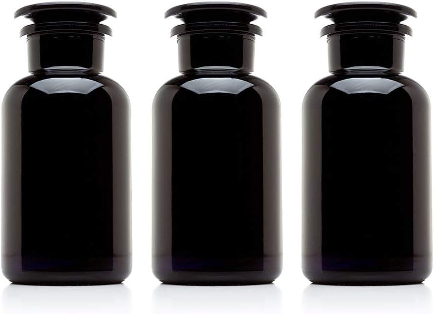 Infinity Jars 500 ml (17 fl oz) Black Ultraviolet All Glass Refillable ...