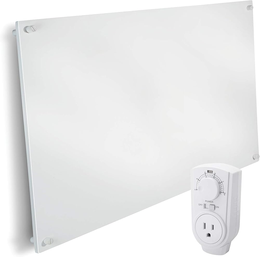 Wall Mount Space Heater Panel - with Thermostat - 600 Watt Convection ...
