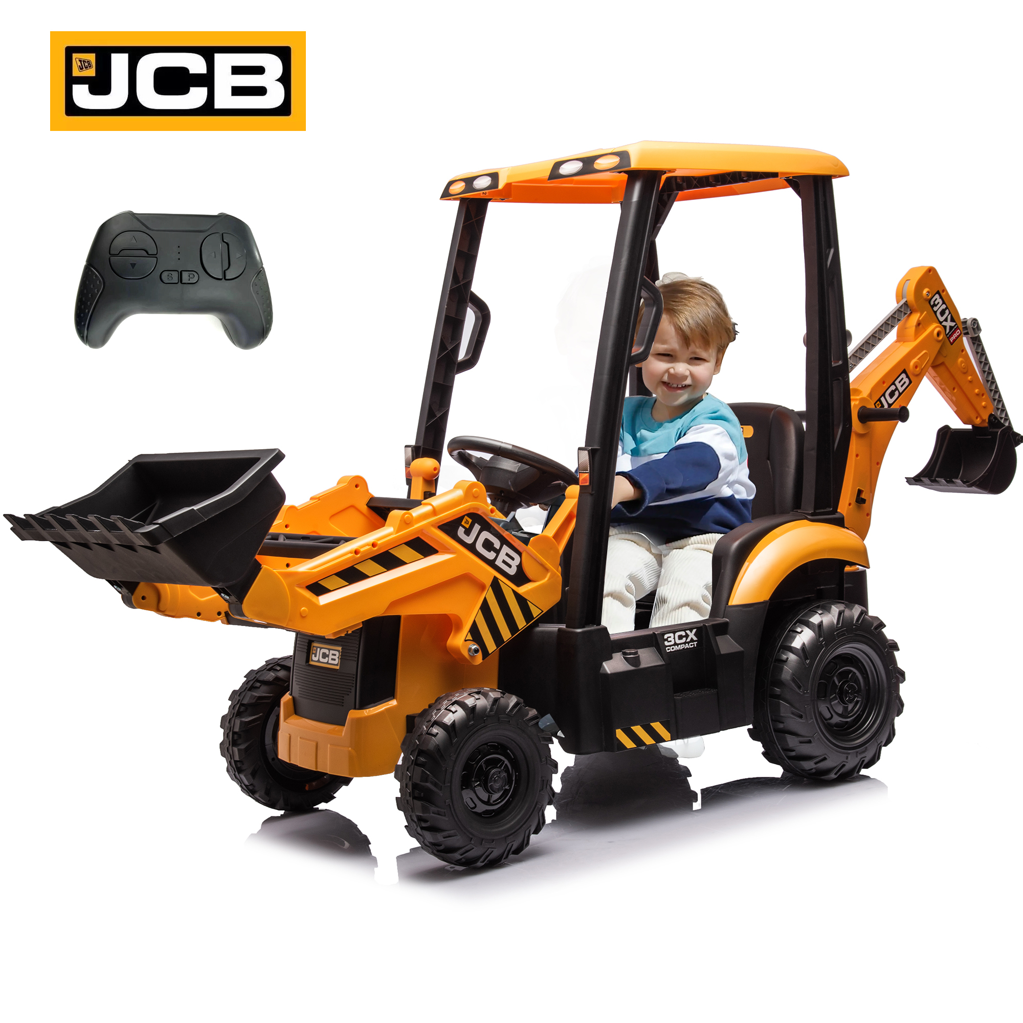 iRerts 4 In 1 Excavator Ride On Toy with Remote Control for Boys, 12V ...