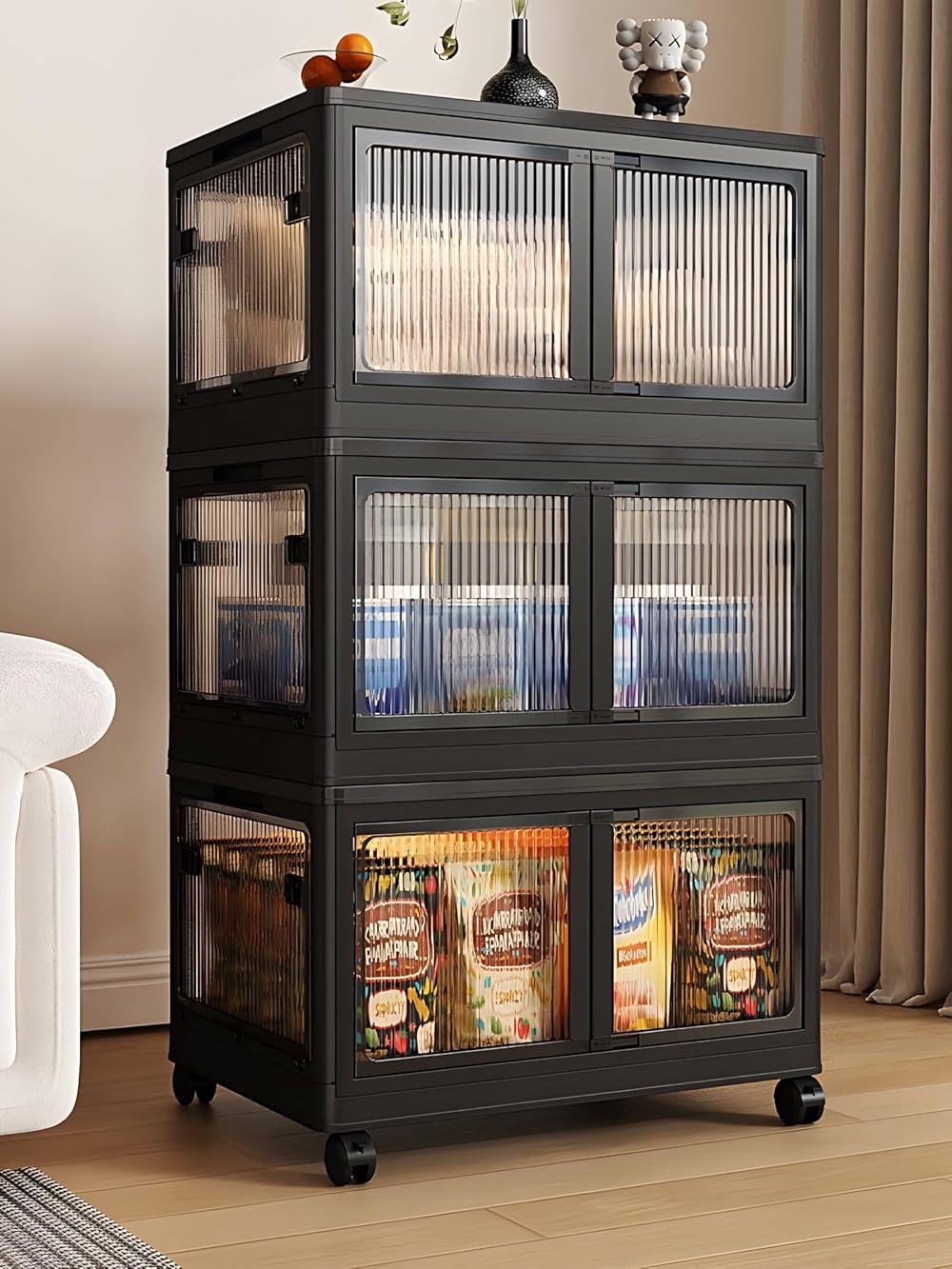 90GAL Storage Bins with Lids, Stackable Storage Bins with Wheels ...