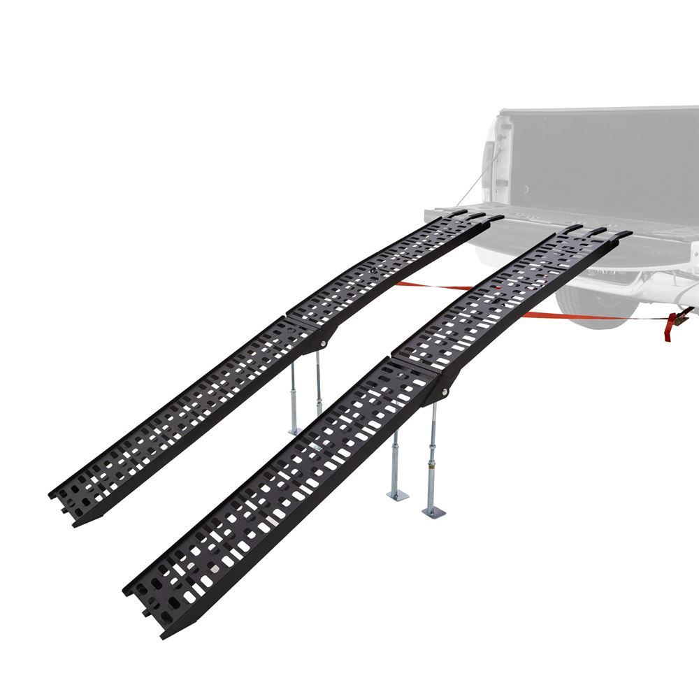 Black Widow Aluminum Plate-Style Dual Runner ATV Ramps with Support ...