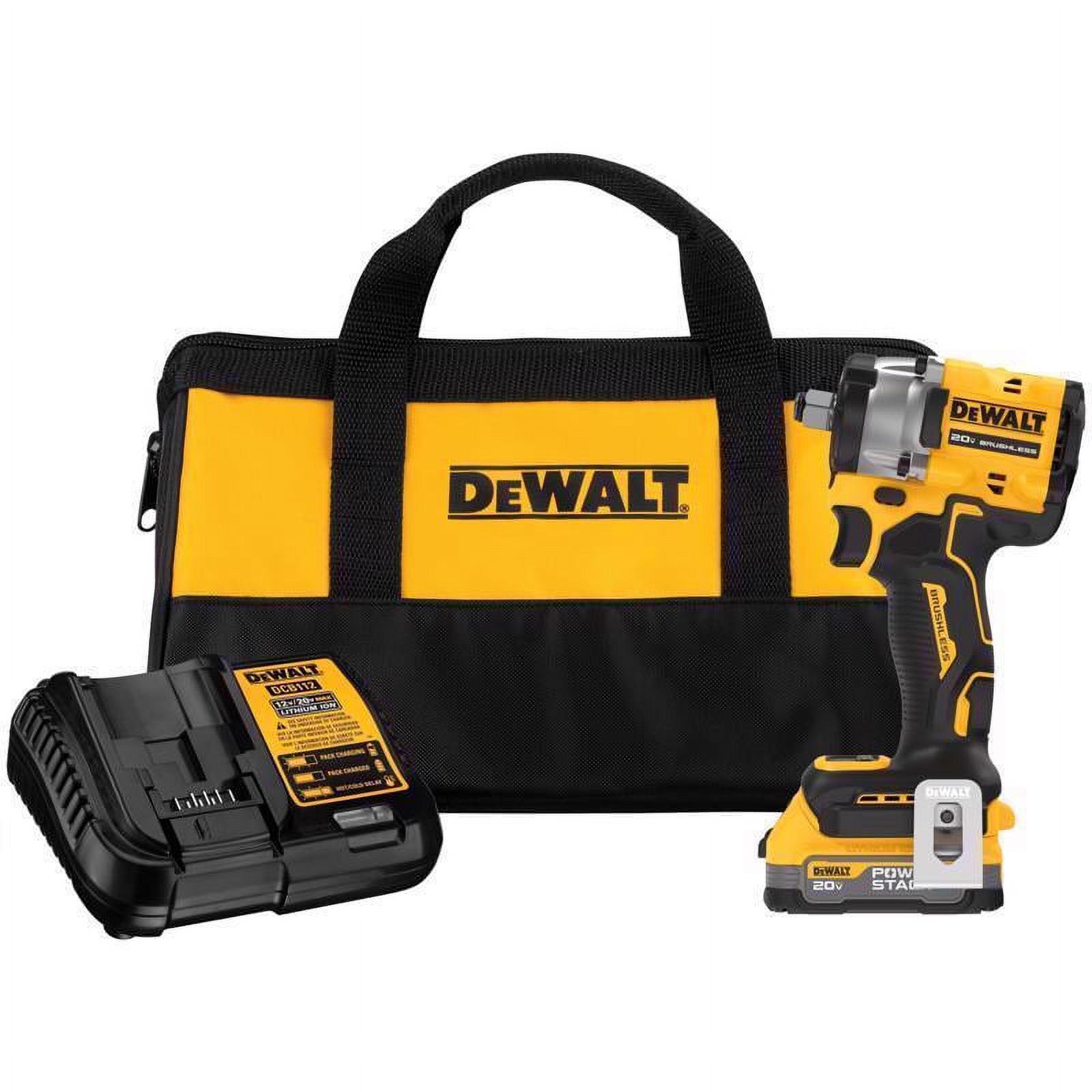 DEWALT 20V MAX ATOMIC with POWERSTACK 1/2 in. Cordless Brushless Impact ...