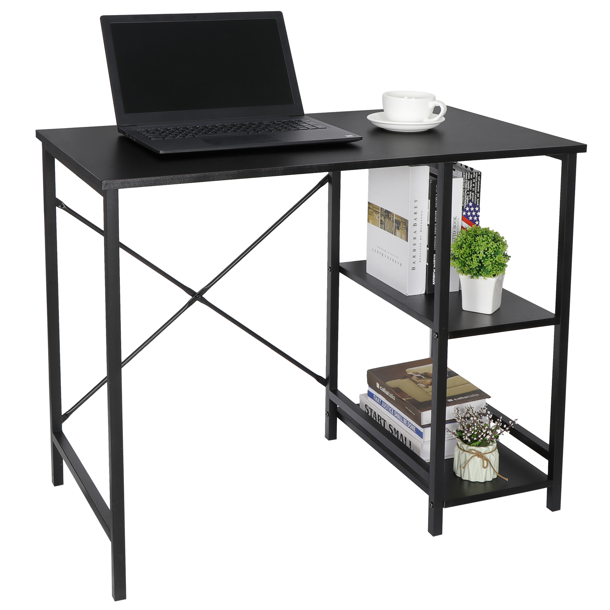 ZENY 36 inch Computer Desk W/ Storage Shelves Chipboard Laptop Table ...