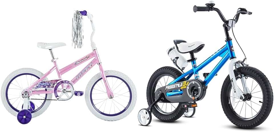 Huffy Illuminate 16” Pink Bike with Training Wheels & Royalbaby 16 ...