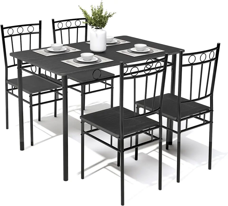 Dining Table Set for Small Spaces, Kitchen Table and Chairs Set of 4, 5 ...