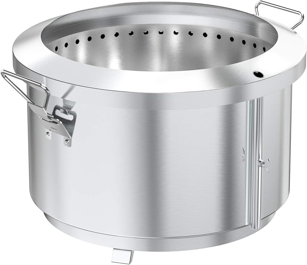 Onlyfire 24 Inch Outdoor Smokeless Fire Pit Stainless Steel Fire Bowl ...