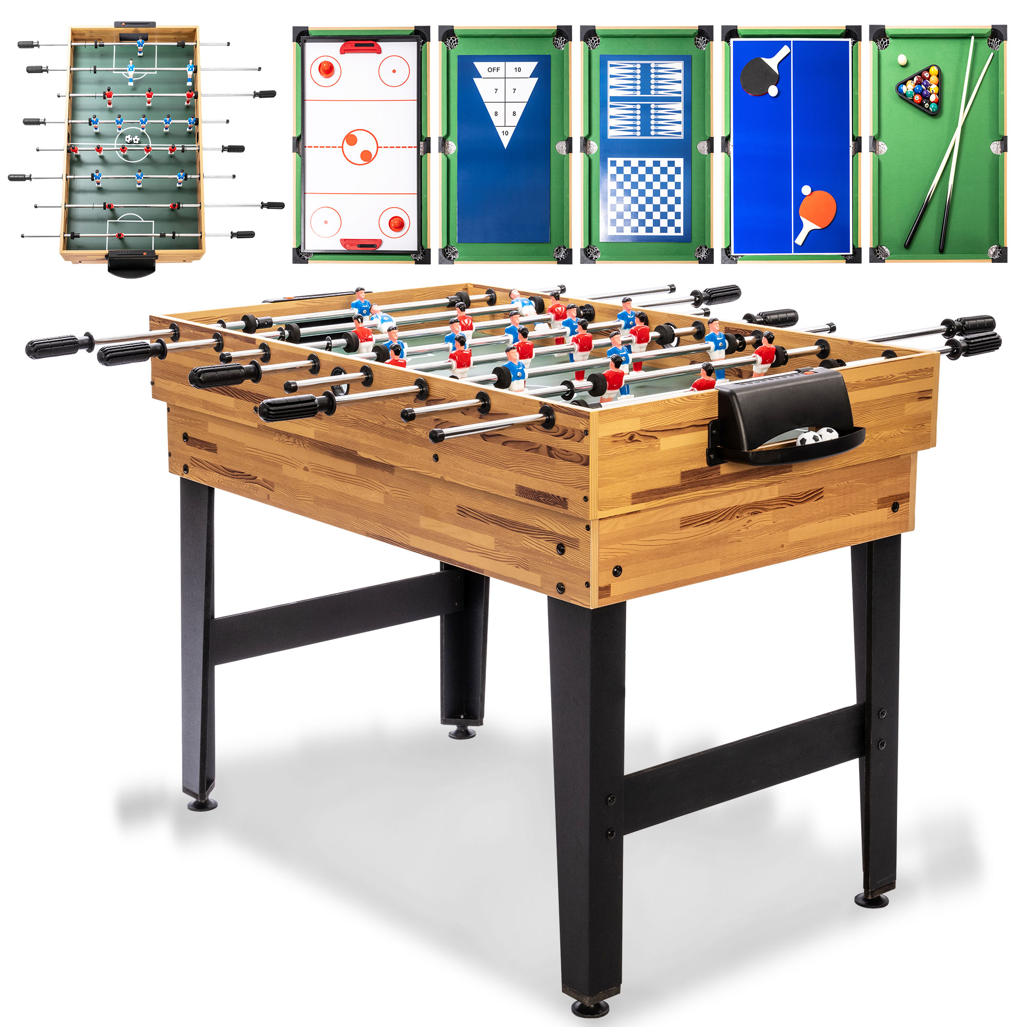 SULIVES 13-in-1 Combo Game Table Set with Football, Air Hockey ...