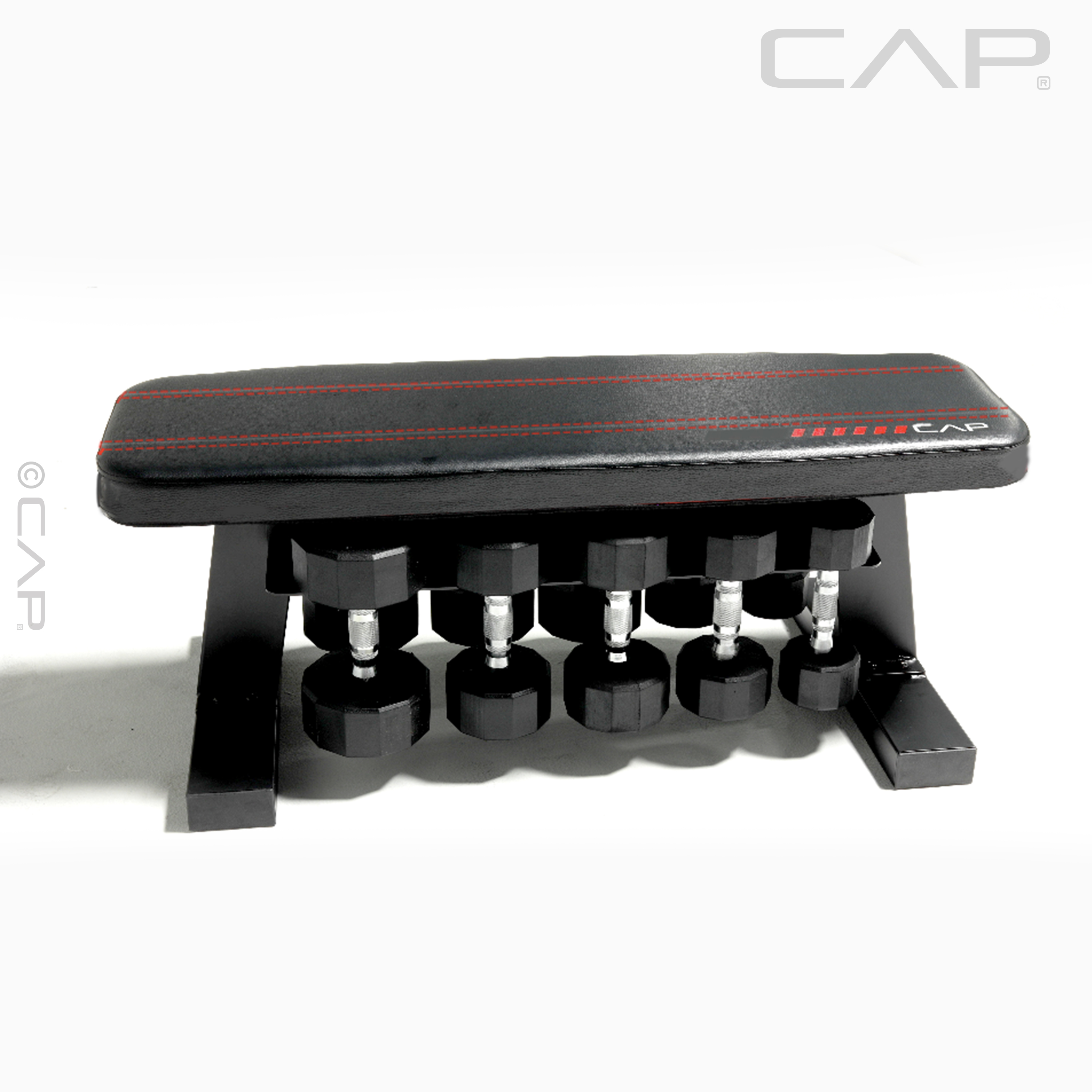 CAP Deluxe Exercise Training Flat Bench with Dumbbell Storage (Weight ...
