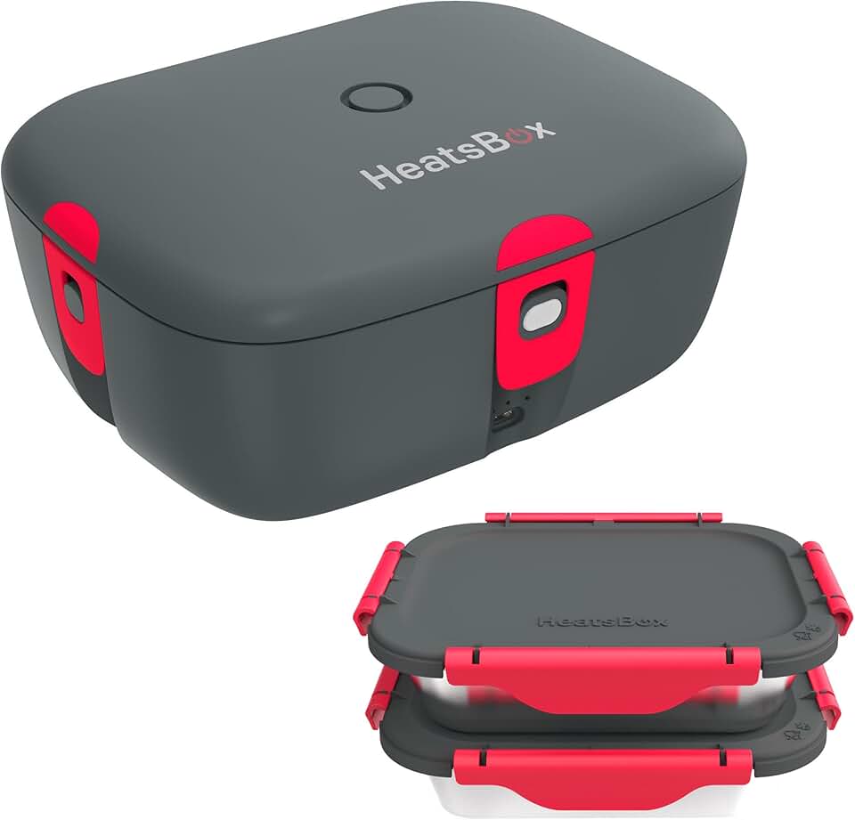 HeastBox Electric Lunch Box Meal Prep Kit | 100W Portable Cordless Food ...