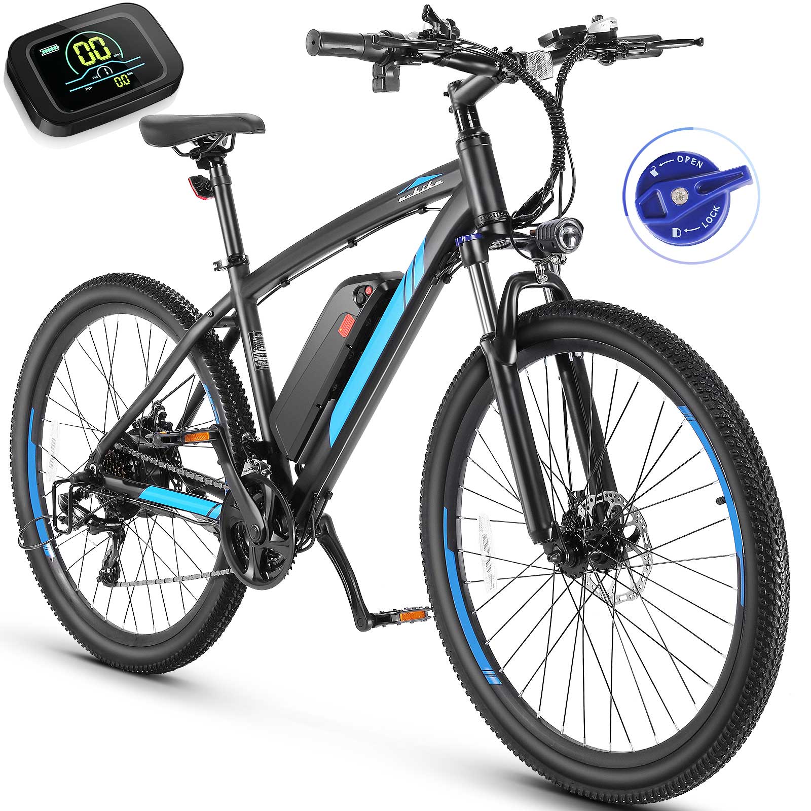 Funcid Electric Bike, Electric Bike for Adults 27.5'' E-Bikes with 500W ...