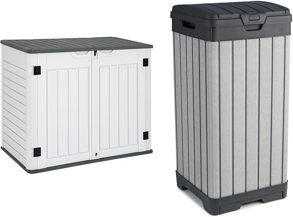 YITAHOME Outdoor Horizontal Storage Sheds w/o Shelf, Weather Resistant ...