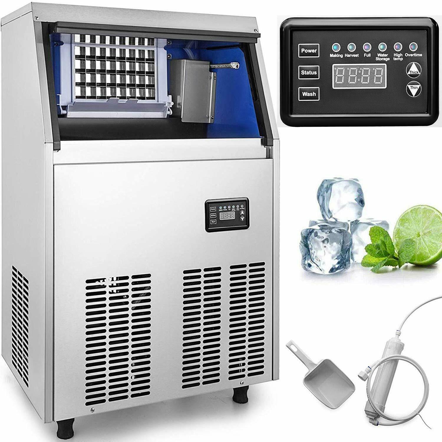 BENTISM 110Lbs/24H Commercial Ice Maker Built-in Ice Cube Machine w ...