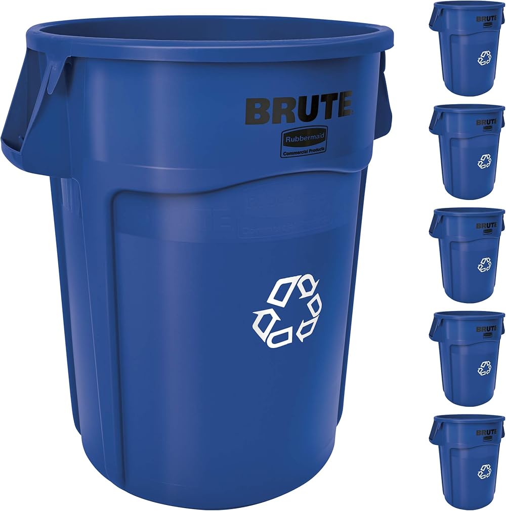 Rubbermaid Commercial Products BRUTE Heavy-Duty Round Recycling ...