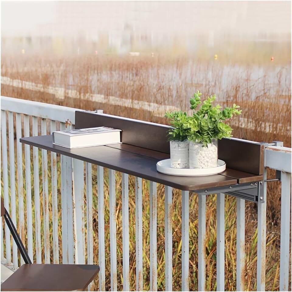 Balcony Table Bar for Railing, Folding Rail Table, Outdoor Deck Rail ...