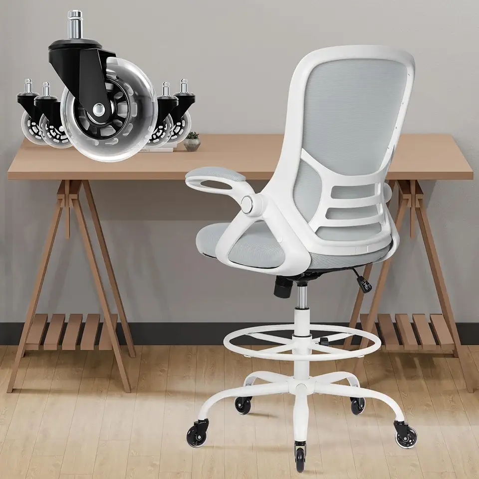 HYLONE Drafting Chair Tall Office Chair, High Ergonomic Standing Desk ...