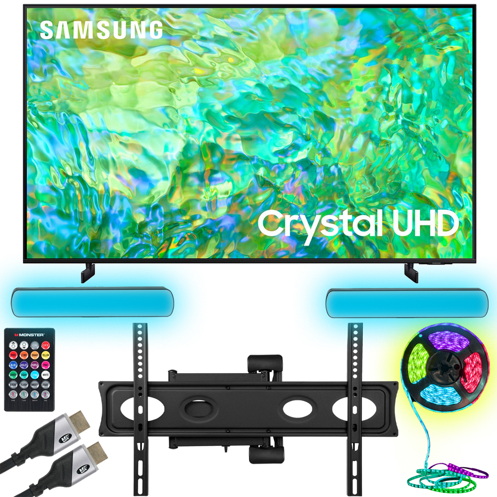 Samsung UN65CU8000 65 inch Crystal UHD 4K Smart TV (2023) Bundle with ...