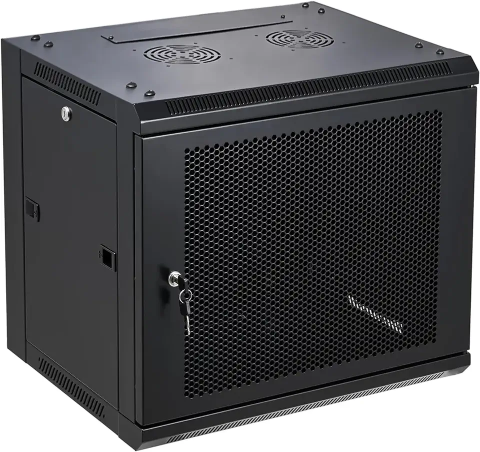 9U Wall Mount Server Cabinet Network Rack Vented Enclosure Locking Door ...