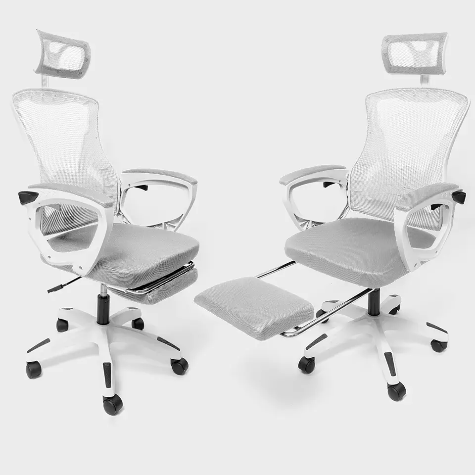 Ergonomic Office Chair w/Reclining High Back Adjustable Headrest Foot ...