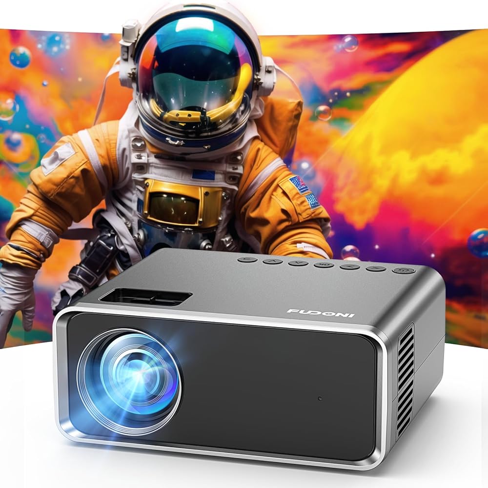 FUDONI Projector with WiFi and Bluetooth, Upgraded 5G Portable ...