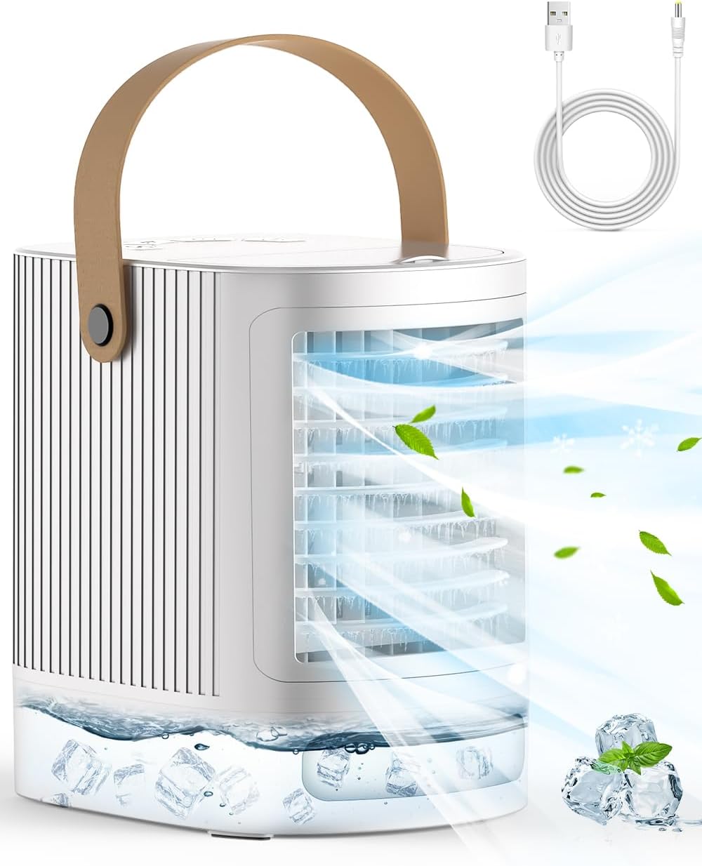 BALKO Mini Air Conditioner, Evaporative Air Cooler w/ 3-Level Humidify ...