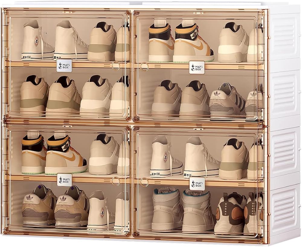 Portable Shoe Rack Organizer for Closet Entryway, Stackable Sneaker ...