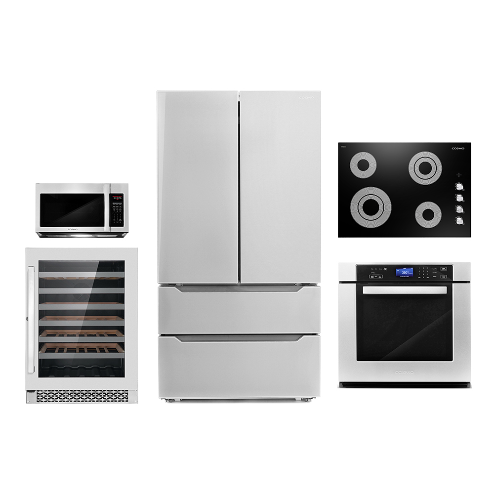 Cosmo 5 Piece Kitchen Appliance Package With 36 Electric Cooktop 36