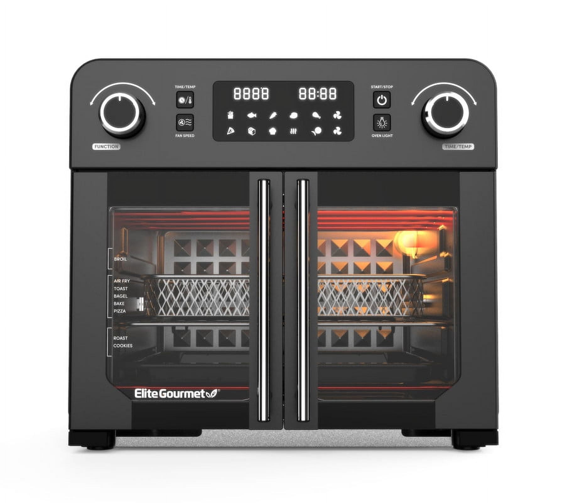 Elite Gourmet Programmable 23L French Door Air Fryer Oven with 10 Menu ...