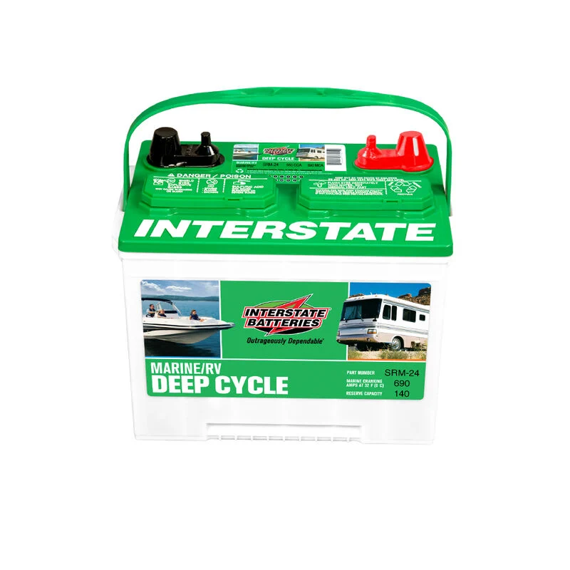 Interstate Marine/RV Deep Cycle Battery, Group Size 24M, 550 CCA ...