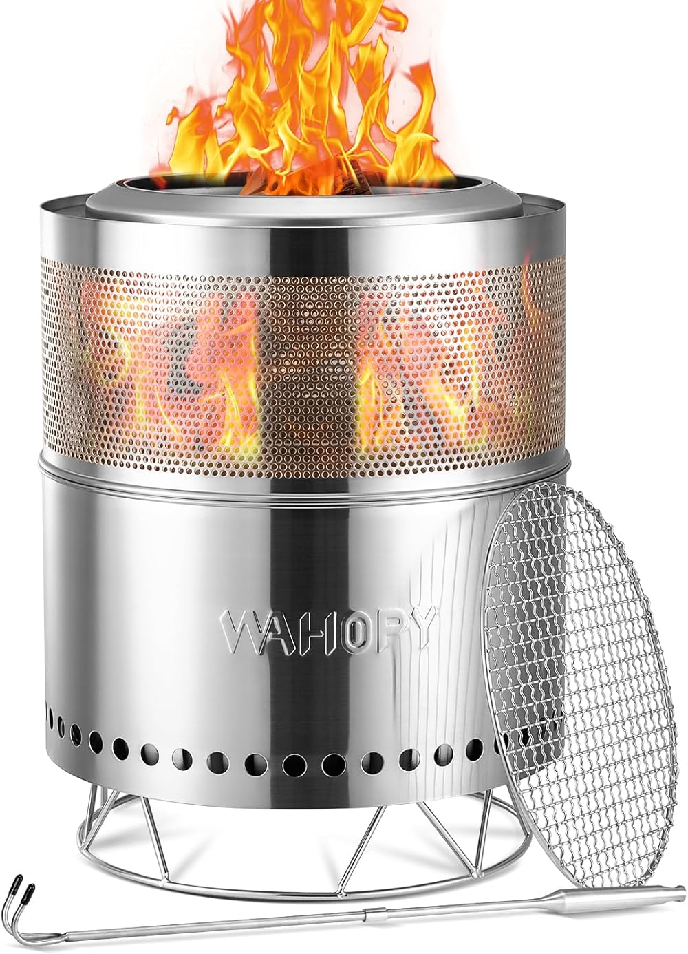 Hollow 14" Smokeless Fire Pit with Storage Bag, 304 Stainless Steel ...