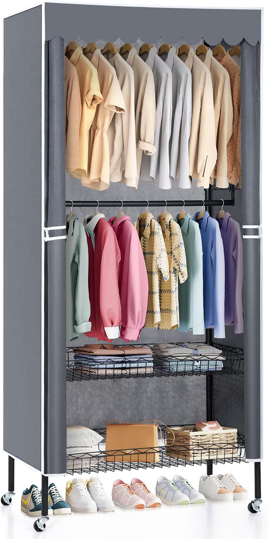Clothing Rack, Robust Wardrobe Organizer with 700LBS Load Capacity ...