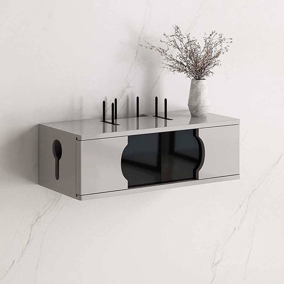 Wall-Mounted WiFi Router Floating Shelf TV Cabinet Media Console DVD ...