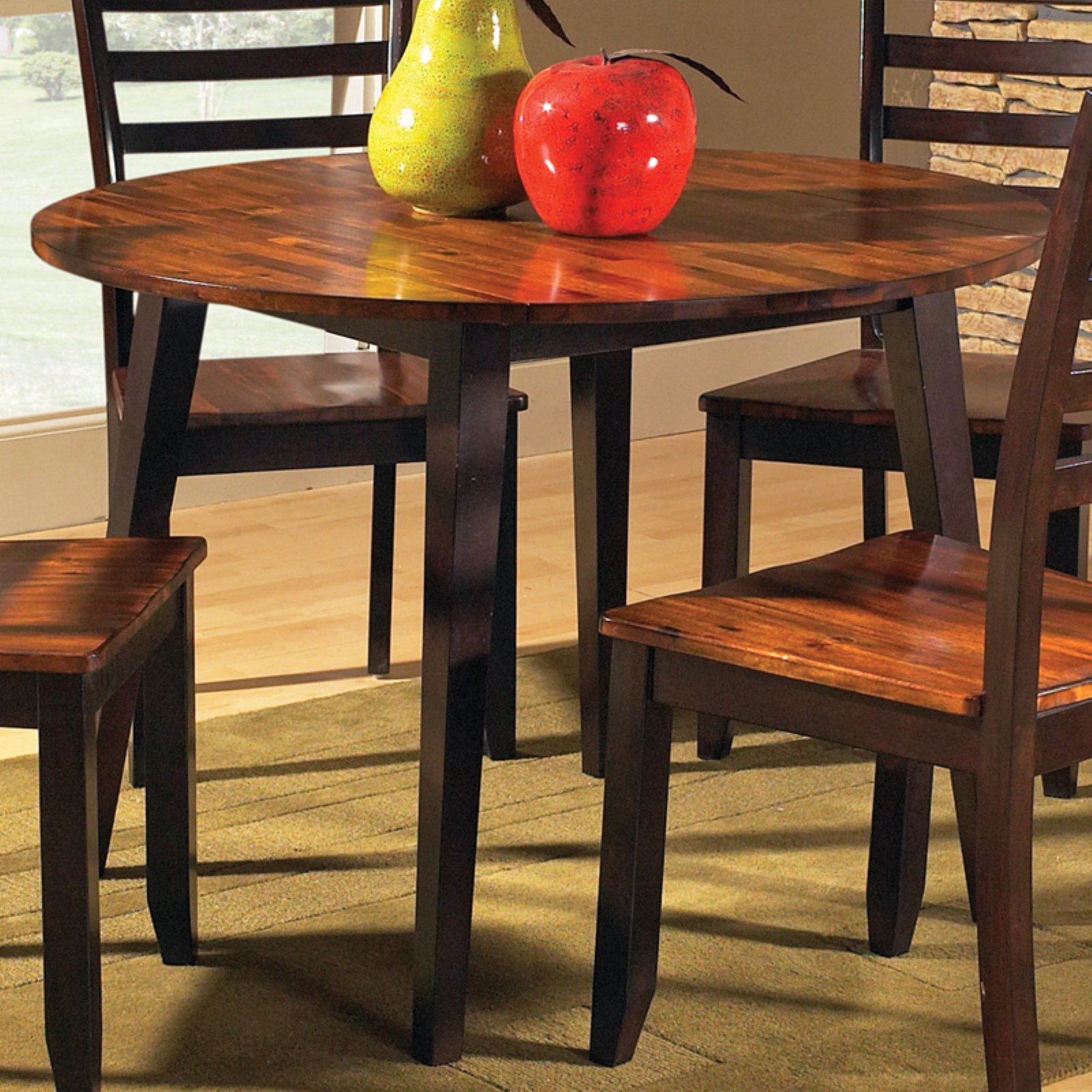 Steve Silver Company Abaco Double Drop Leaf Cherry Finish Wood Dining ...
