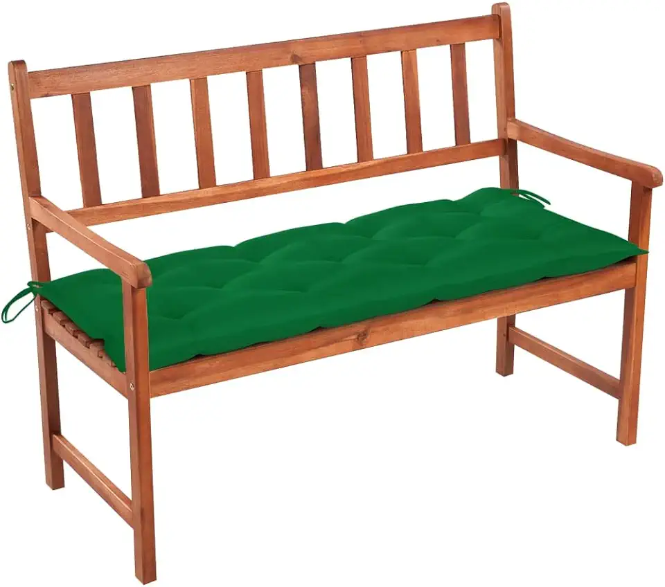vidaXL Solid Wood Acacia Patio Bench with Cushion Garden Outdoor ...