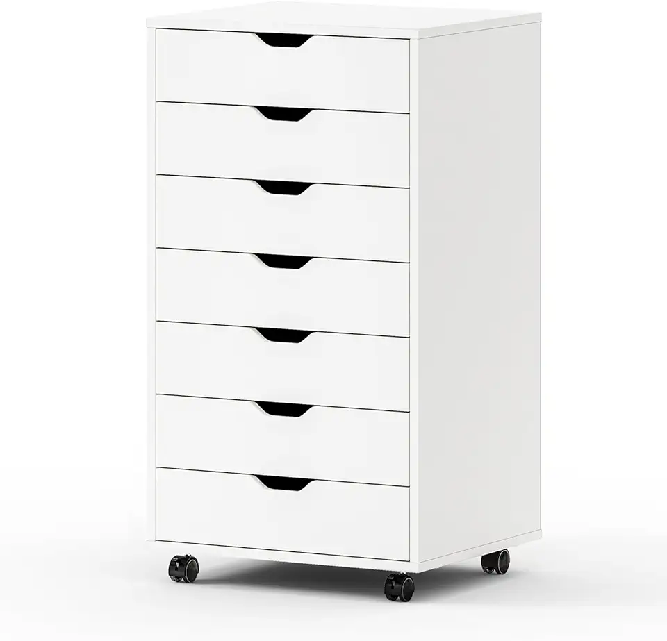 7 Drawer Storage Organizer, Mobile Under Desk Filing Drawer Unit ...