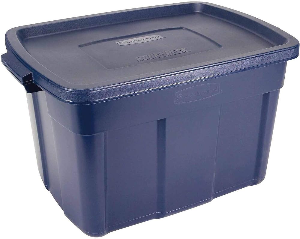 Rubbermaid Roughneck Totes, 25 Gallon, 4 Pack,Made in the USA, Dark ...