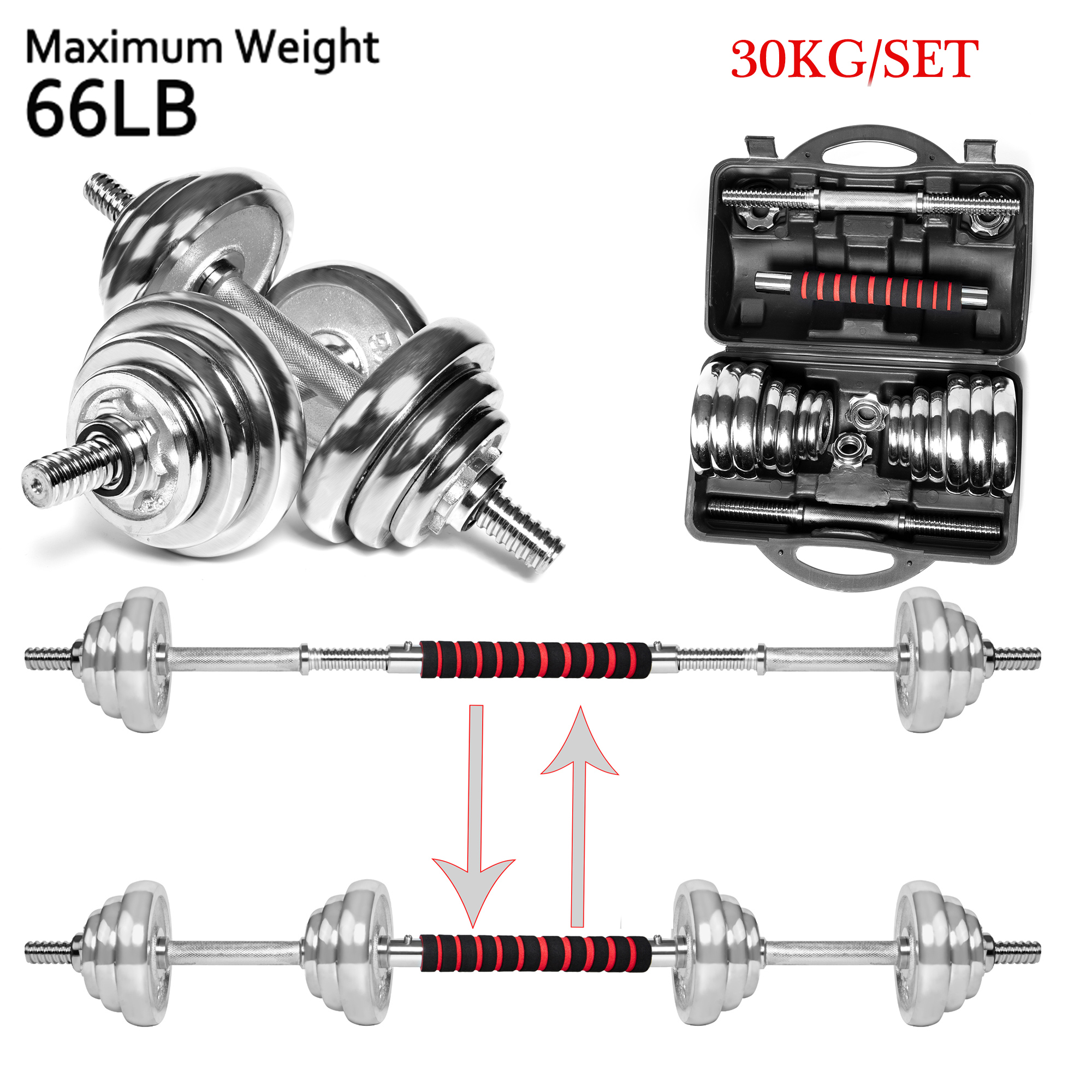 LELINTA Exercise & Fitness Weight Dumbbells Set, Weight Bar Adjustable ...